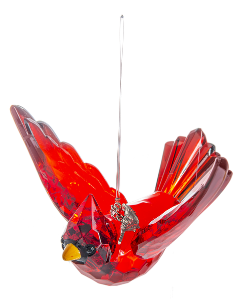 Cardinal In Flight Crystal Ornament – Flying Cloud Gifts